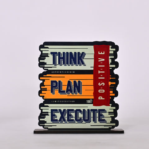 Wooden Think Plan Execute Table Top | Home Decor | Office Decor ...