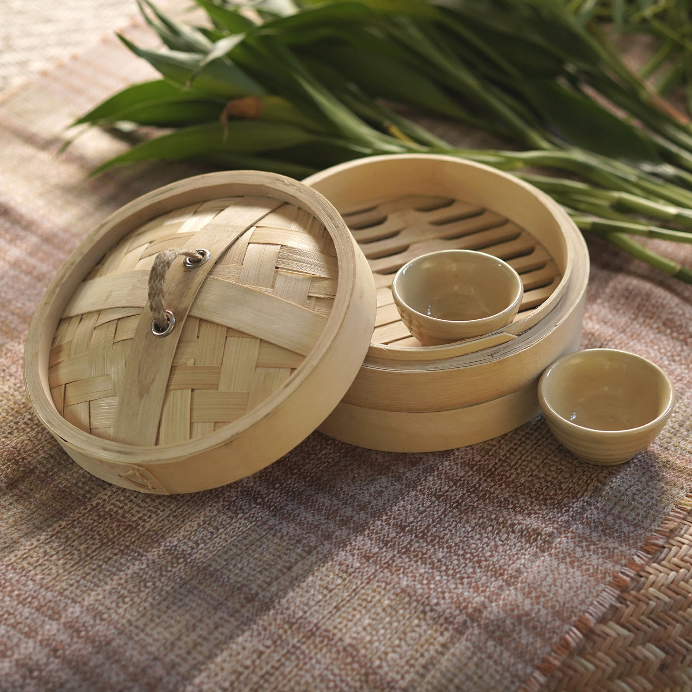 MAMCHA DUMPLING BASKET WITH CHUTNEY BOWLS – DecorTwist