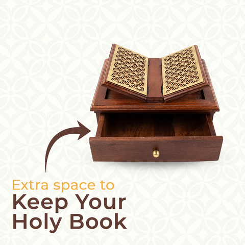Handcrafted Holy Book Stand Box for Reading Geeta, Quran, Guru Granth ...