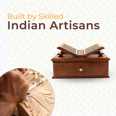 Handcrafted Holy Book Stand Box for Reading Geeta, Quran, Guru Granth ...